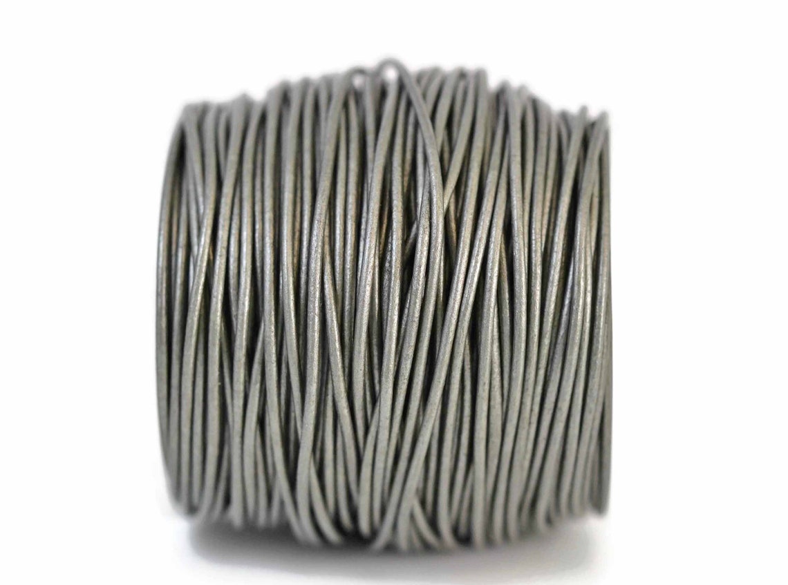 1.5mm Metallic Grey Leather Cord Round - Etsy