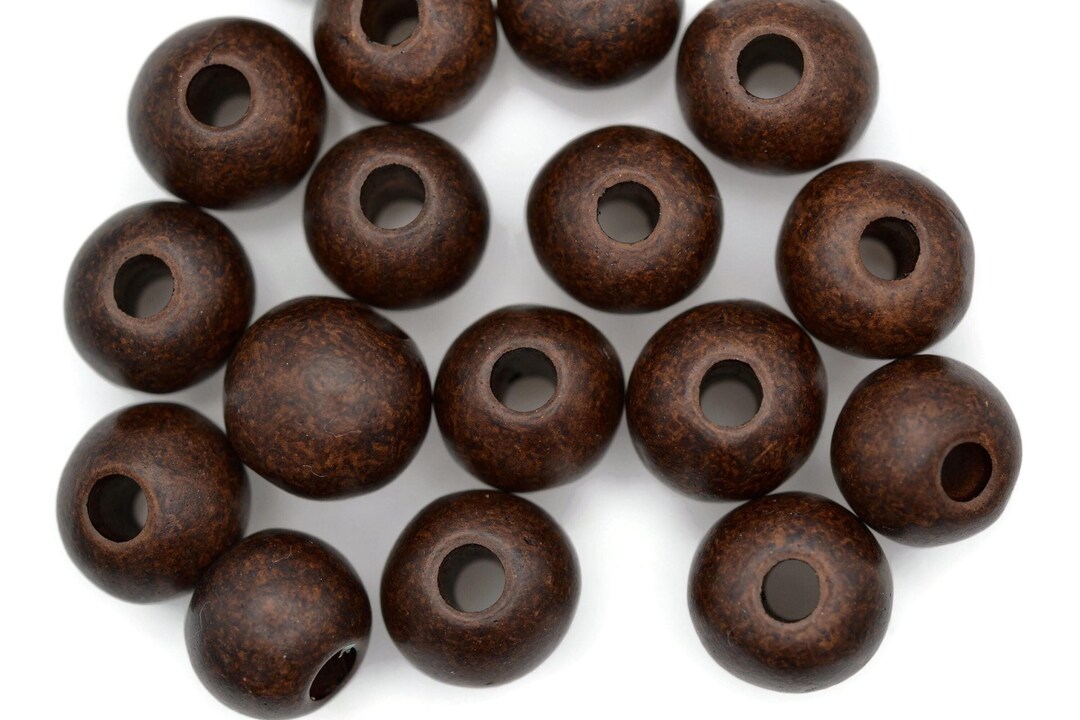 12mm Round Clay Bead, Bitter Chocolate, 3mm Hole, Mykonos Greek Beads ...