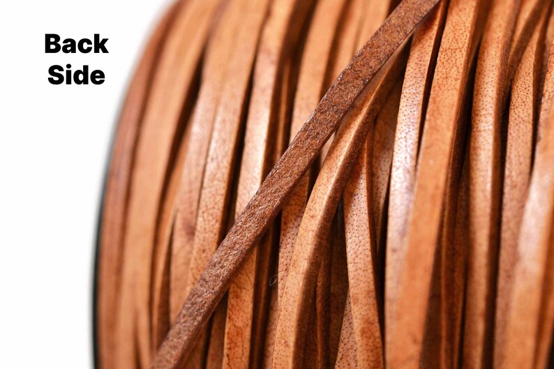 3mm Latigo Lace Flat Leather Cord - Natural Light Brown - Genuine ...