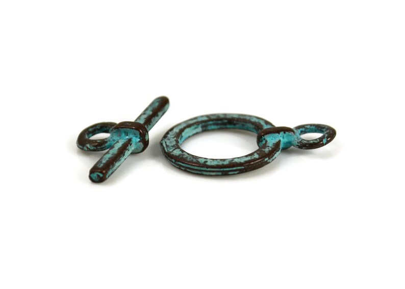 Small Toggle Clasp Green Patina Rustic Simple Clasp - Etsy