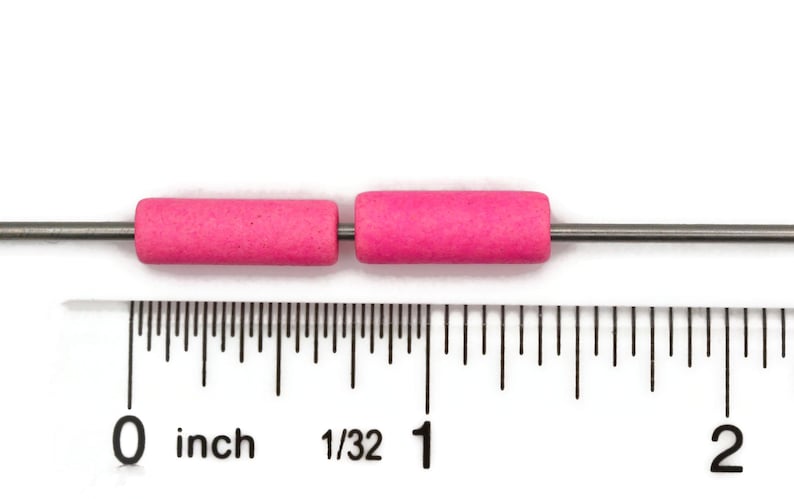Tube - 6mm X 17mm - Hot Pink - Terracotta Clay - Mykonos Beads - Pkg 25 - Etsy
