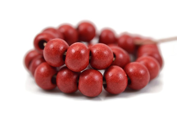 8mm Round Ceramic Bead Red Mykonos Beads QTY: 18 | Etsy