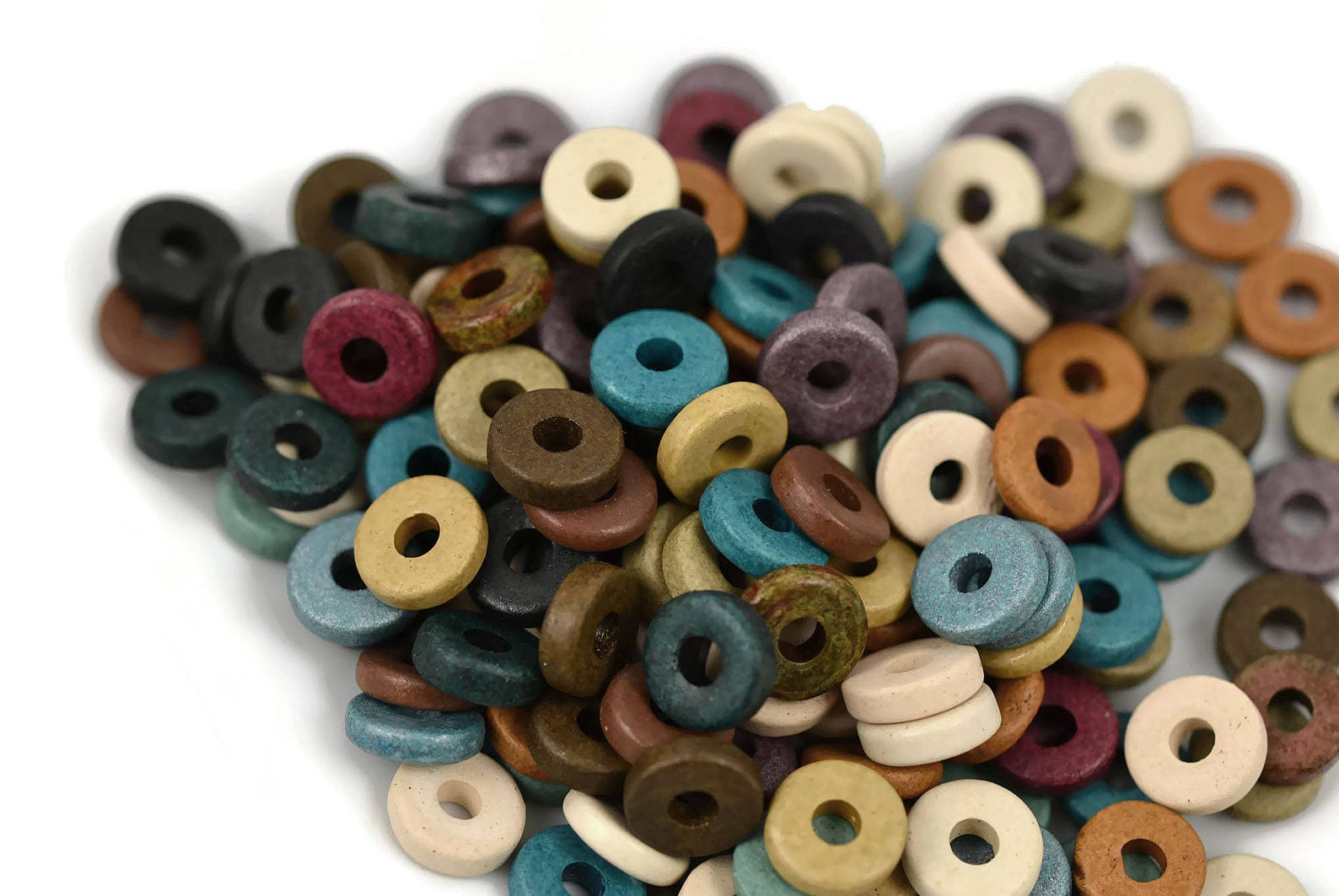 8mm Washer Round Earthy Color Mix Mykonos Beads QTY: 50 - Etsy