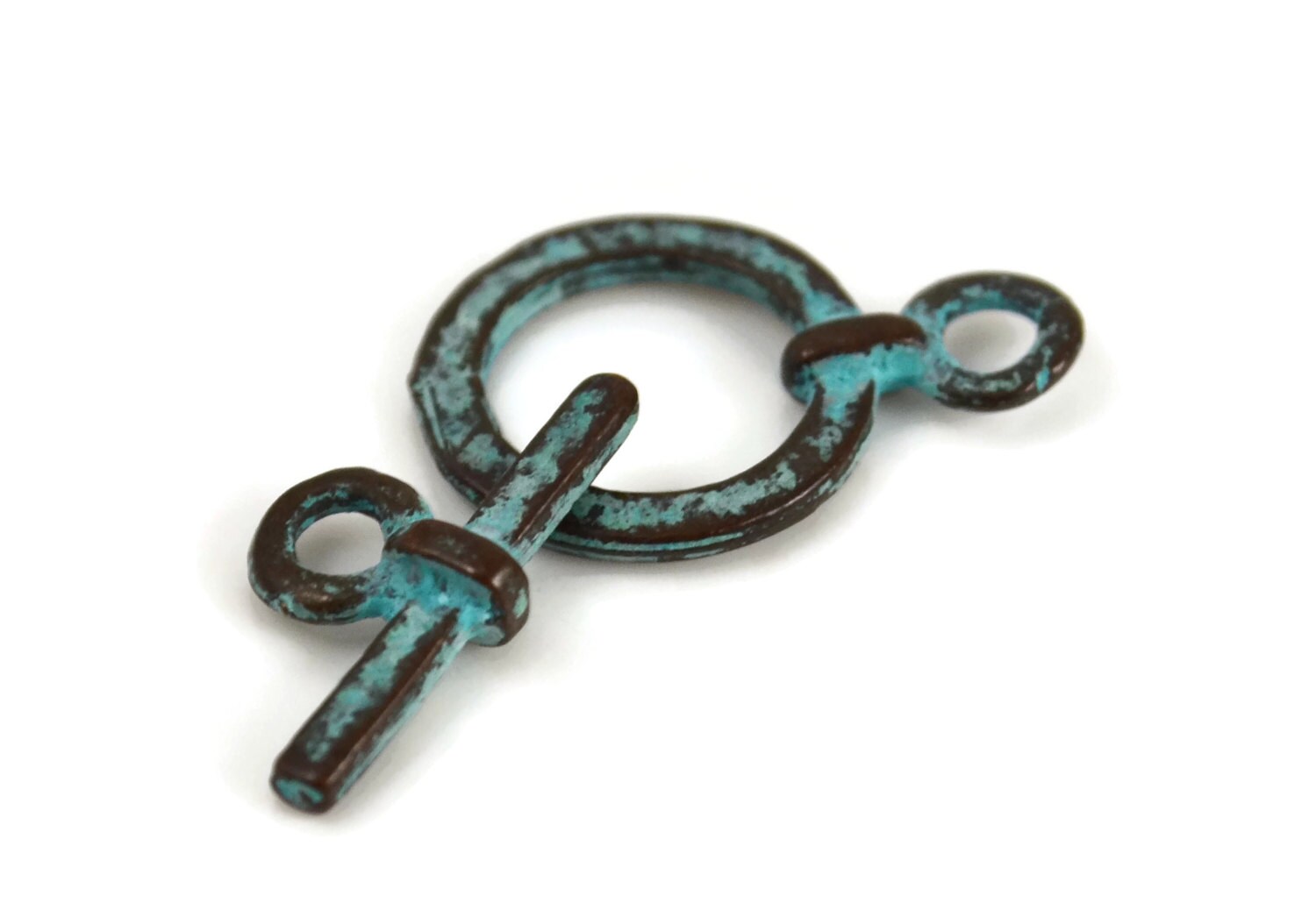 Small Toggle Clasp Green Patina Rustic Simple Clasp - Etsy