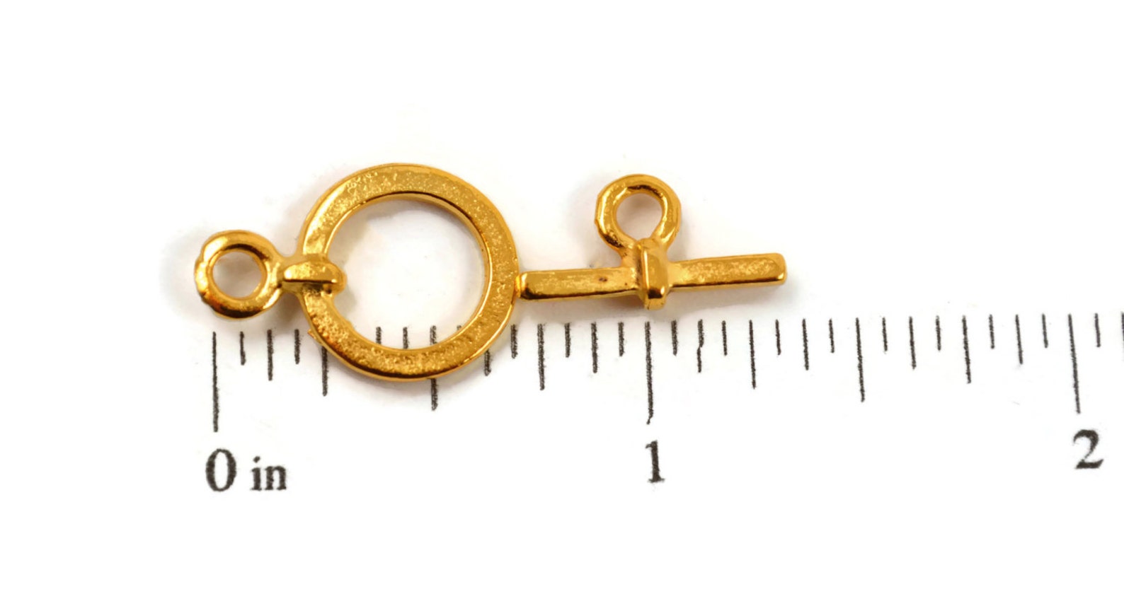 Small Toggle Clasp, 24 Karat Gold, Mykonos Beads, Rustic Simple Gold ...