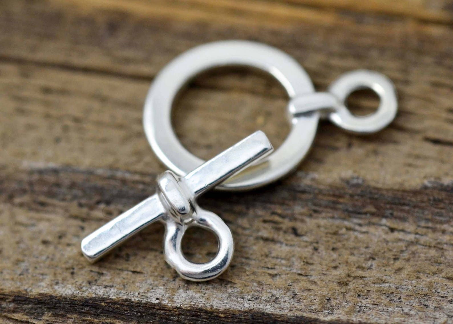 Small Toggle Clasp Fine Silver Mykonos Beads QTY: 4 or 8 | Etsy