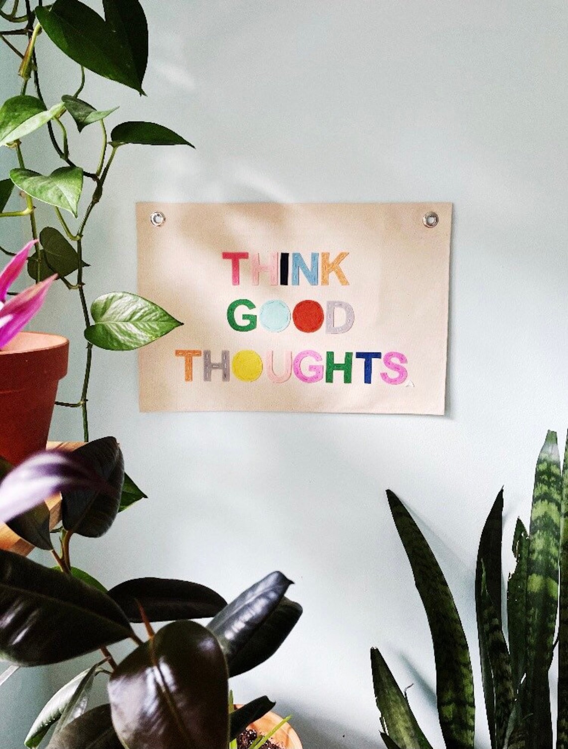 Think Good Thoughts Canvas Post Canvas Banner Positive - Etsy