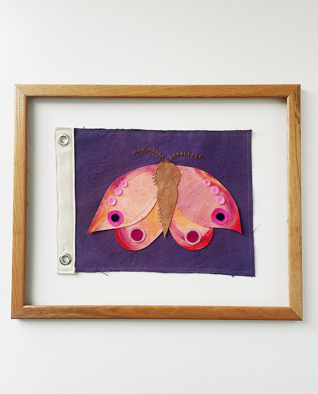 Moth Flag, Vintage Inspired Canvas Banner, Butterfly Room Decor, Boho ...