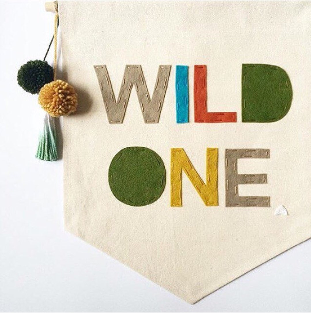 WILD ONE Canvas Wall Banner 19 X 13in - Etsy