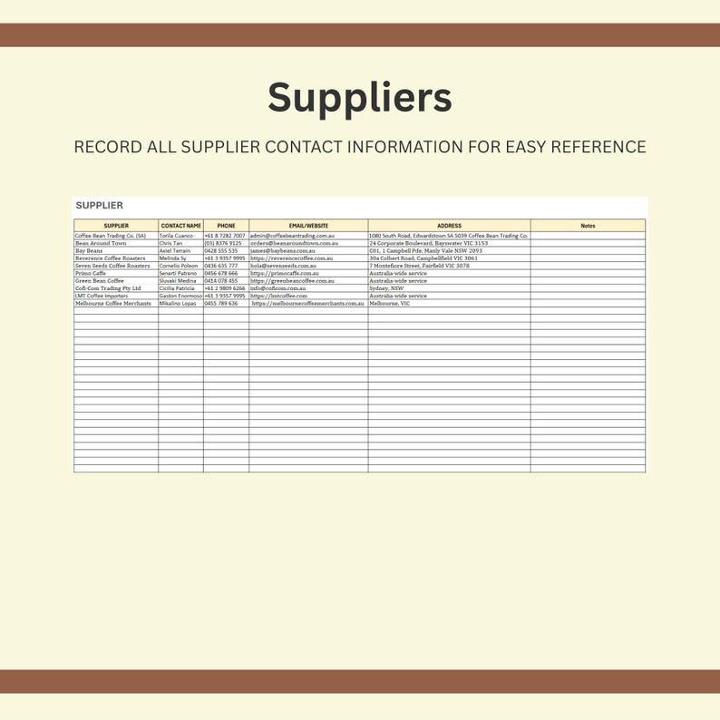 Coffee Shop Inventory Tracker Spreadsheet | Excel | Product Costing ...
