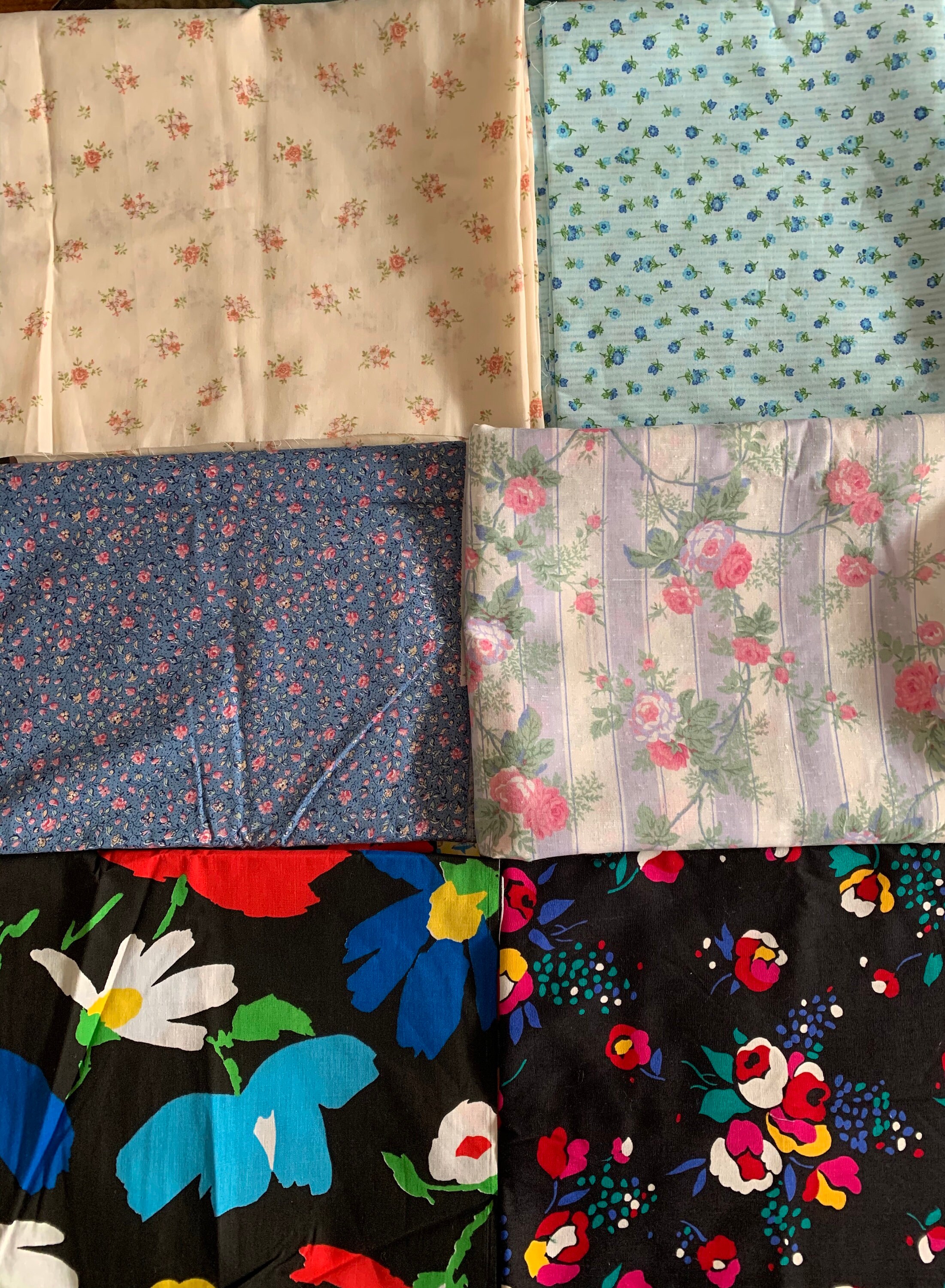 Designer beautiful cotton fabrics in cream, blue, blue, stripes, black ...