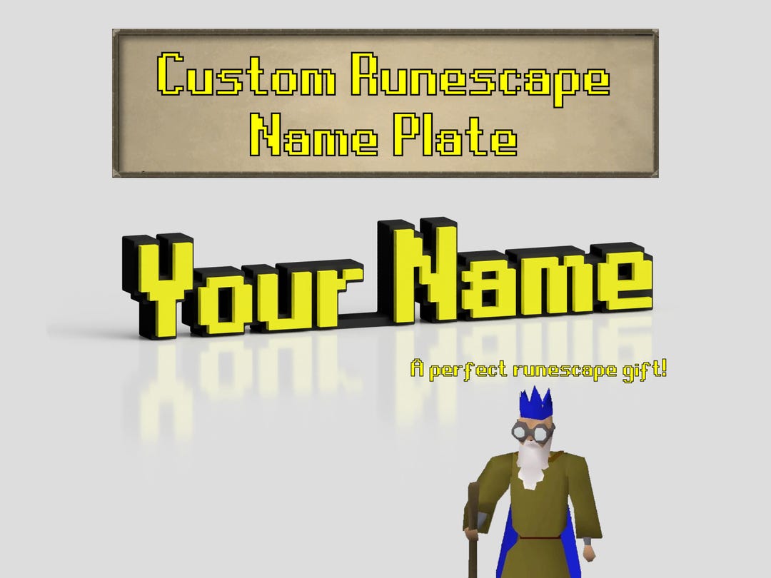Personalized OSRS Name Plate – Custom Old School Runescape Desk Decor ...