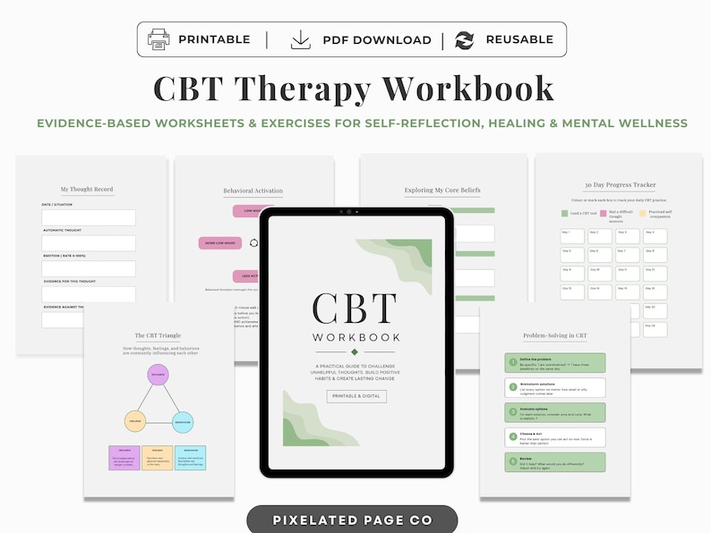 CBT Worksheets for Anxiety & Overthinking | Cognitive Behavioral ...