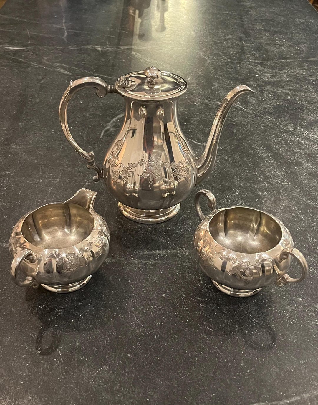 Bridgerton-inspired Vintage Silverplate Tea Set | Victorian Plate 393 ...