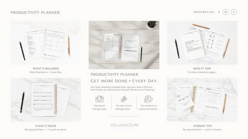 Productivity Planner Printable PDF | Daily Focus & Goal Planning Pages ...