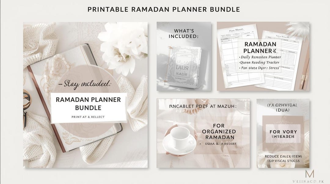 Ultimate Ramadan Planner Bundle Printable PDF | Daily Worship, Goals ...