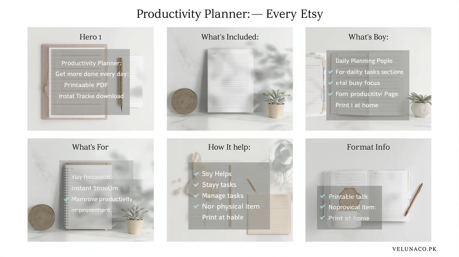 Productivity Planner Printable PDF | Daily Focus & Goal Planning Pages ...