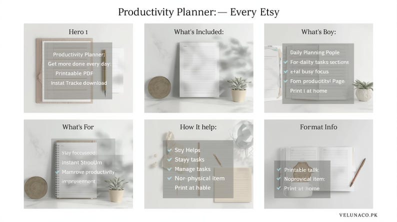 Productivity Planner Printable PDF | Daily Focus & Goal Planning Pages ...