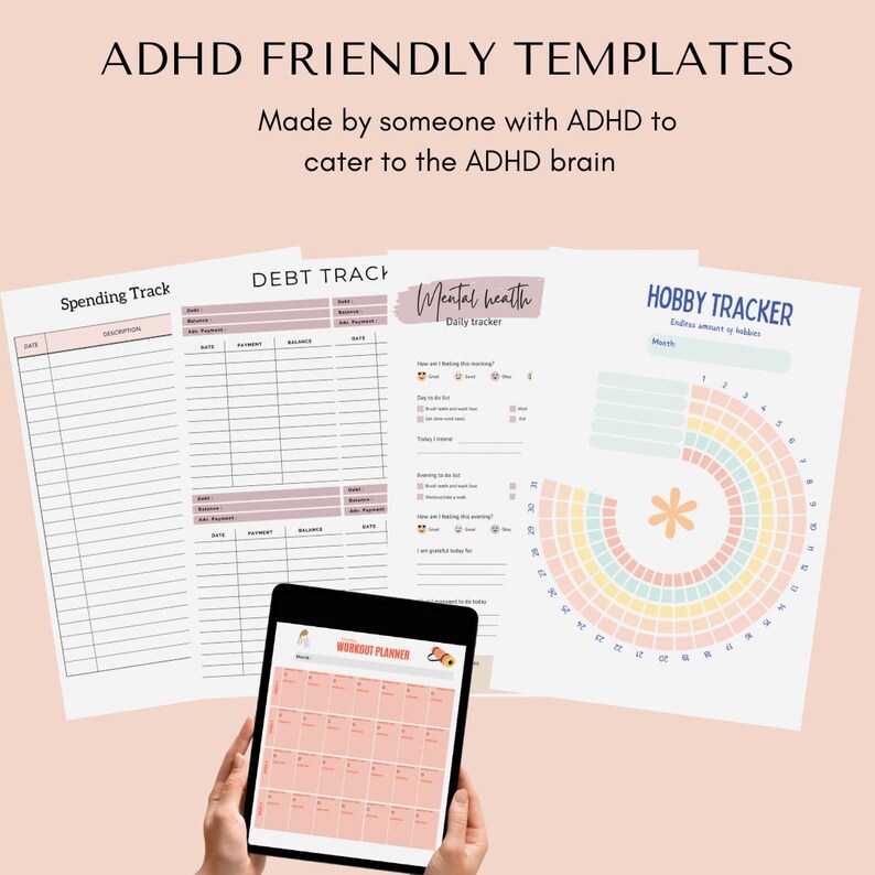 RED 2026 ADHD Planner Printable for Adults|digital ADHD Planner|all in ...