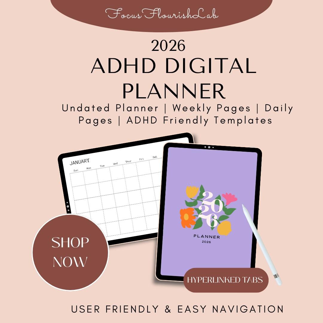PURPLE 2026 ADHD Planner Printable for Adults|digital ADHD Planner|all ...