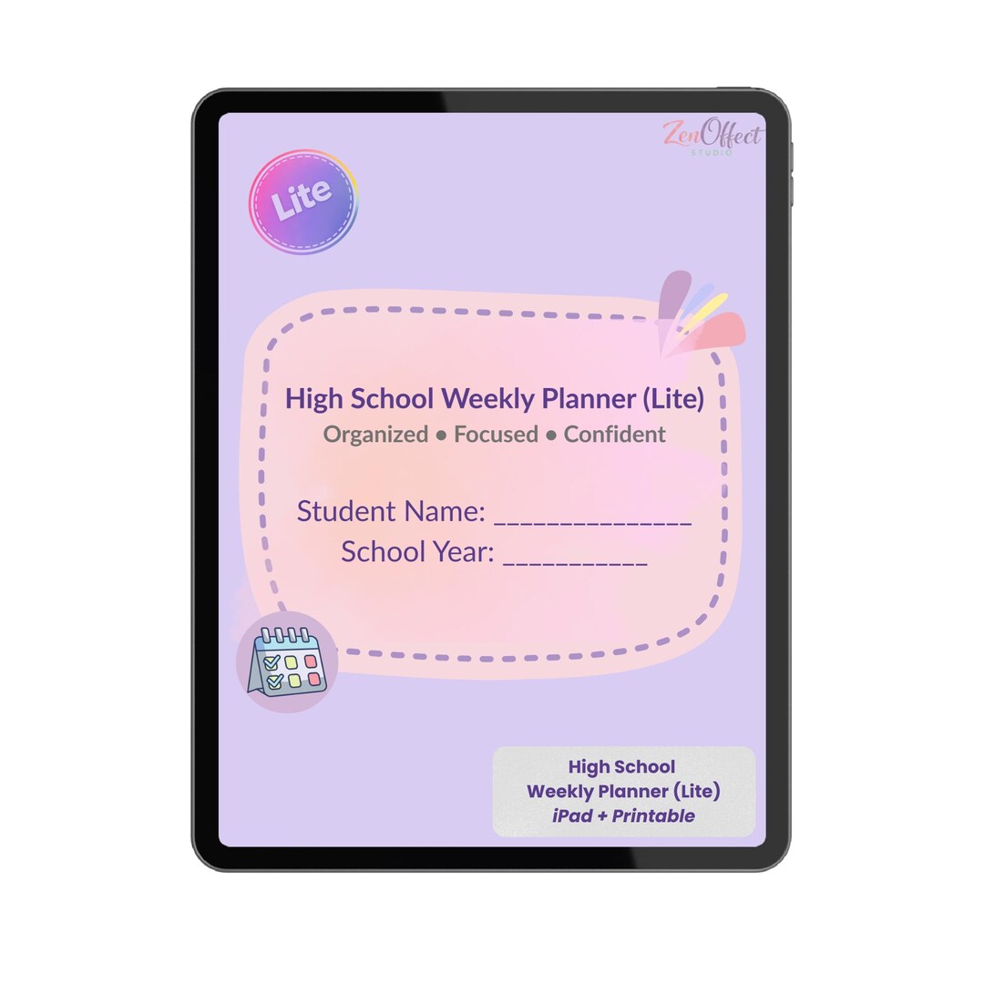 High School Weekly Planner (lite) | Digital Planner for iPad and ...