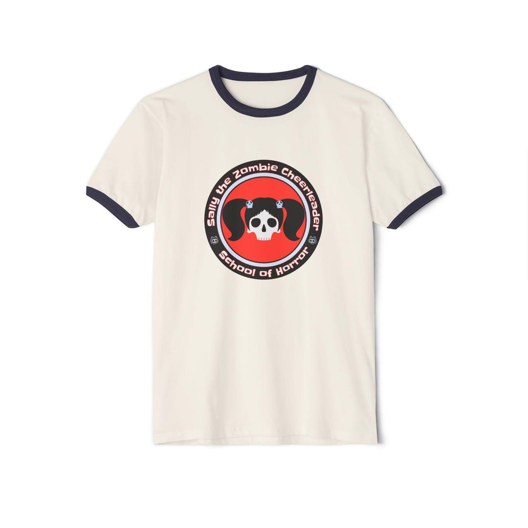 Sally the Zombie Cheerleader Ringer T-shirt, Halloween Costume, Spooky ...