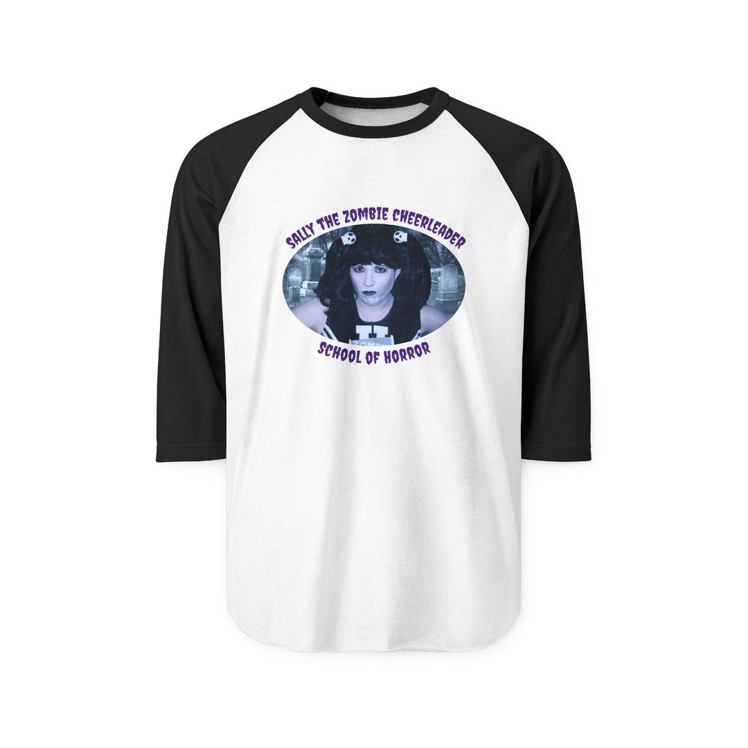 Sally the Zombie Cheerleader Raglan | Spooky Horror Baseball Tee - Etsy