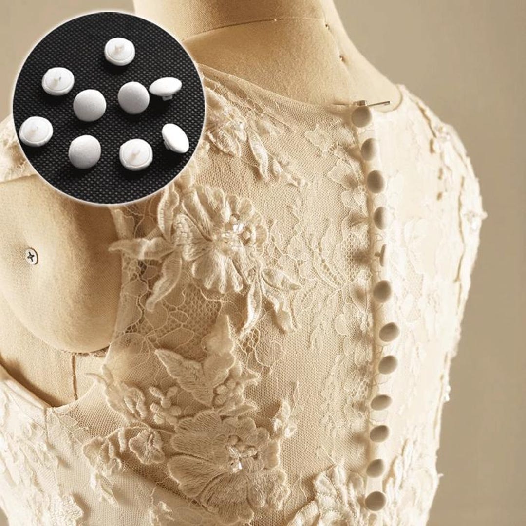 30pcs 1.25cm 0.49" Wide Black/ivory/white Satin Buttons Fasteners ...