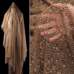 1.46 Meters Wide Brown Square Woven Mesh Fishing Net Fabric Cardigan ...