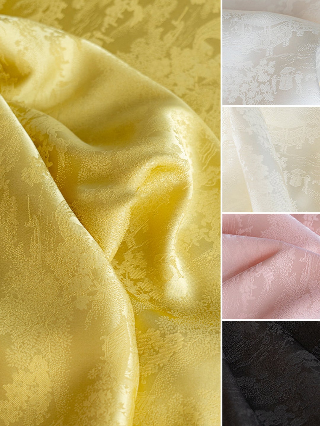 Vintage Jacquard Silk Acetic Acid Fabric Evening Party Lady Dress Dance ...