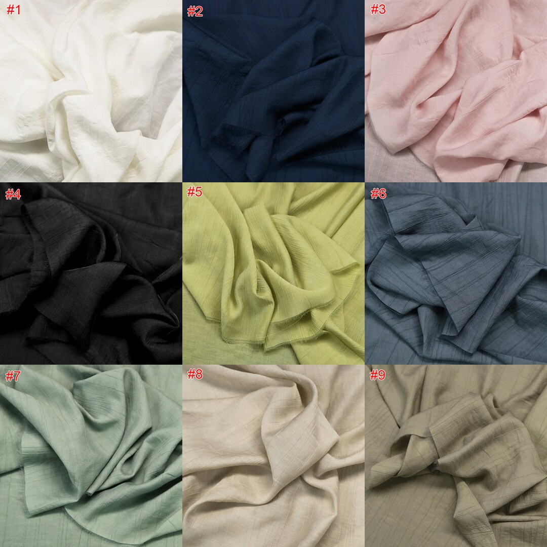 Wrinkle Ruffle Texture Fabric Diy Summer Draping Lady Dress Skirt Wide ...