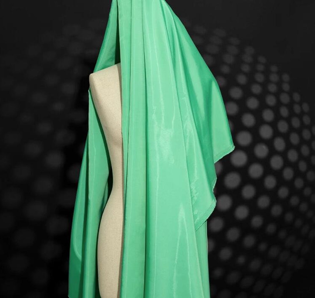 1x1.45 Meters Wide 0.25mm Thick Green Crystal Silk Satin Fabric Glazed ...