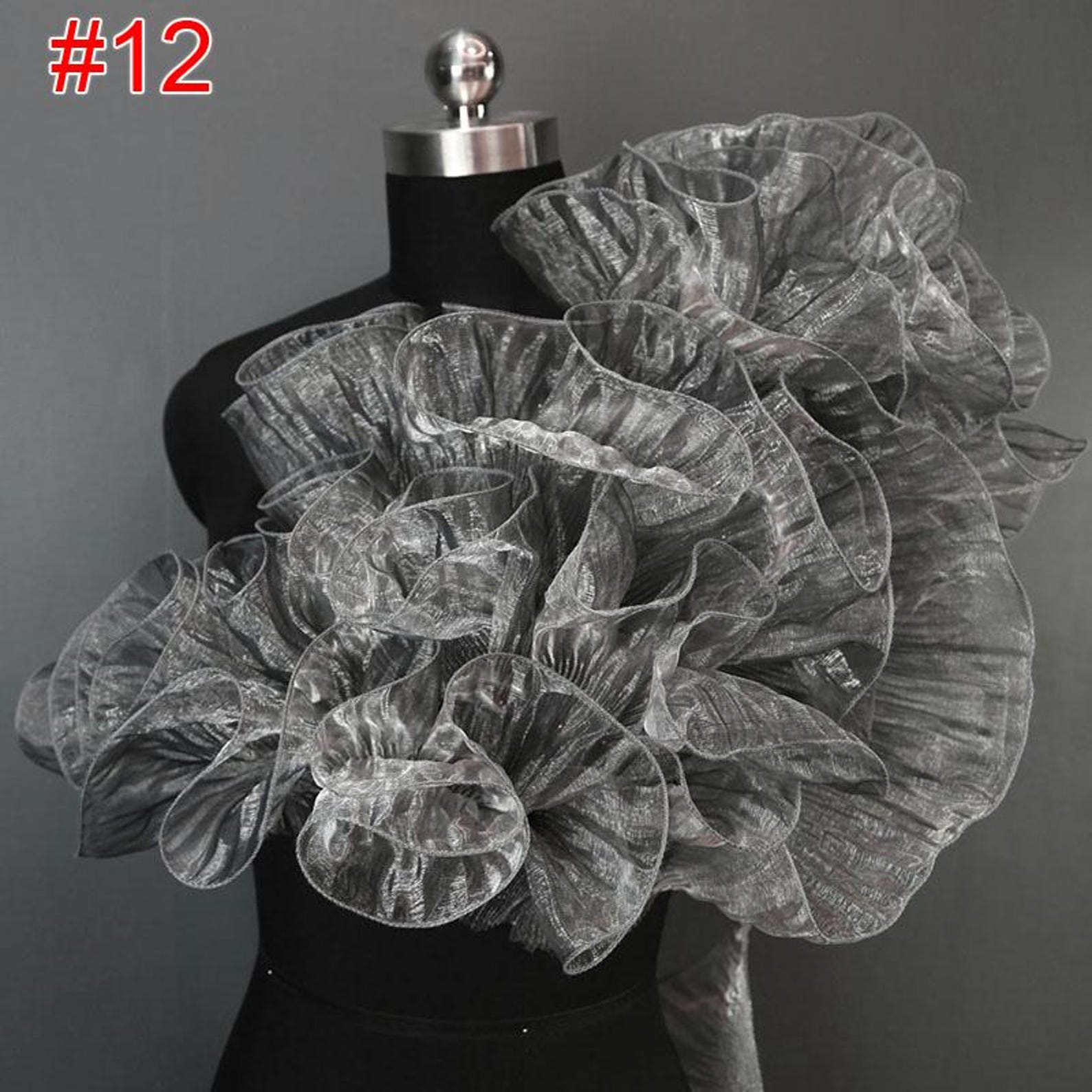 5 Meters 14-15cm Wide Wavy Scallop Ruffle Pleat Wrinkle Tulle Gauze ...