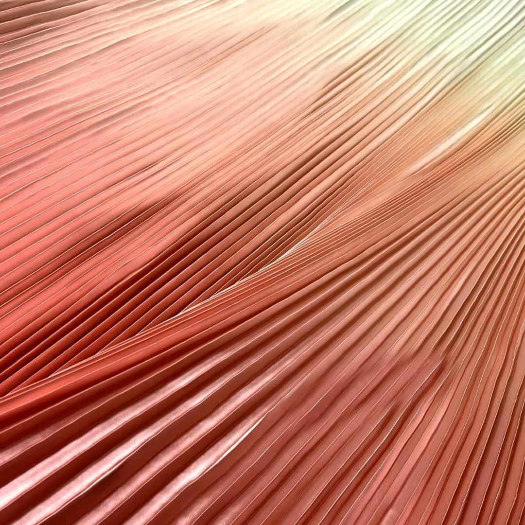 Gradient Soft Flowing Light Pleated Sunset Orange Red Accordion Fabric ...