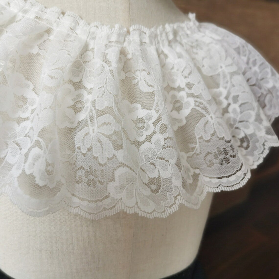 5 Meters 13cm 5.11 Wide Ivory Ruffled Mesh Fabric - Etsy