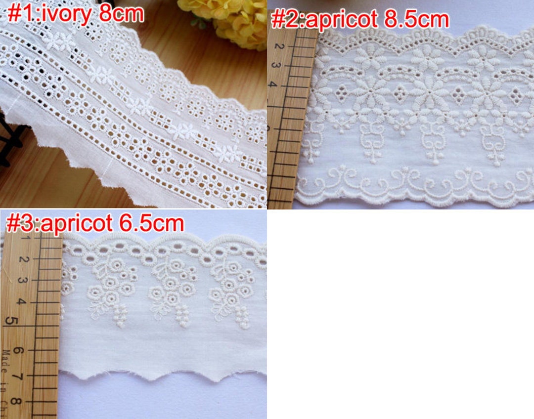 5-10 Yards 6.5-8cm Wide Ivory/apricot Cotton Diy Sew Fabric - Etsy