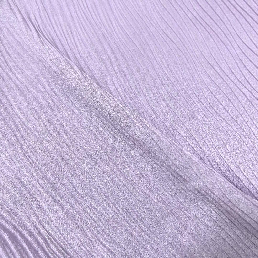 1.5 Meters Wide Light Purple Ruffle Pearl Chiffon Fabric Wave Pleats ...