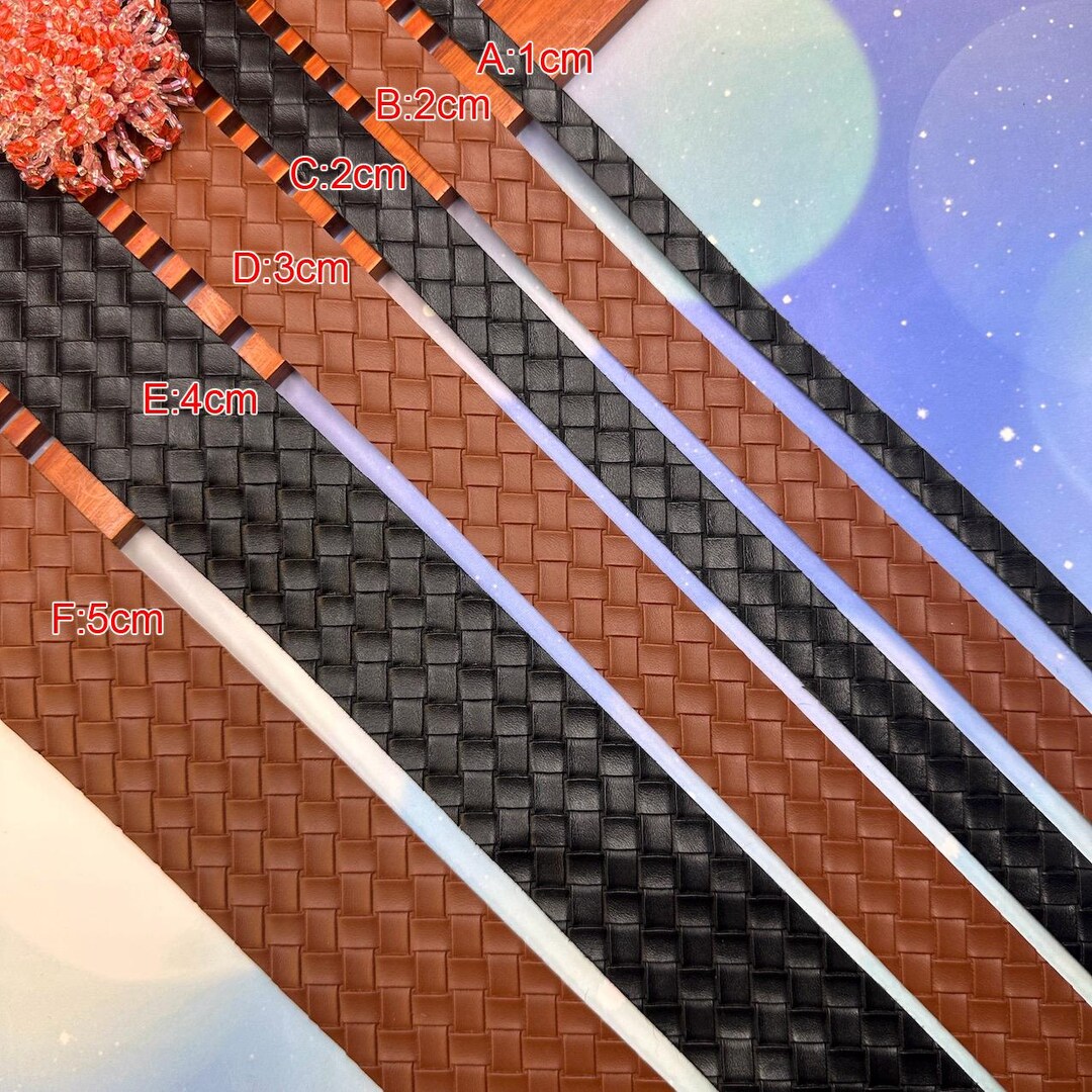 3 Yards 1-5cm Wide Black/brown Weaving Braid PU Leather String Strip ...