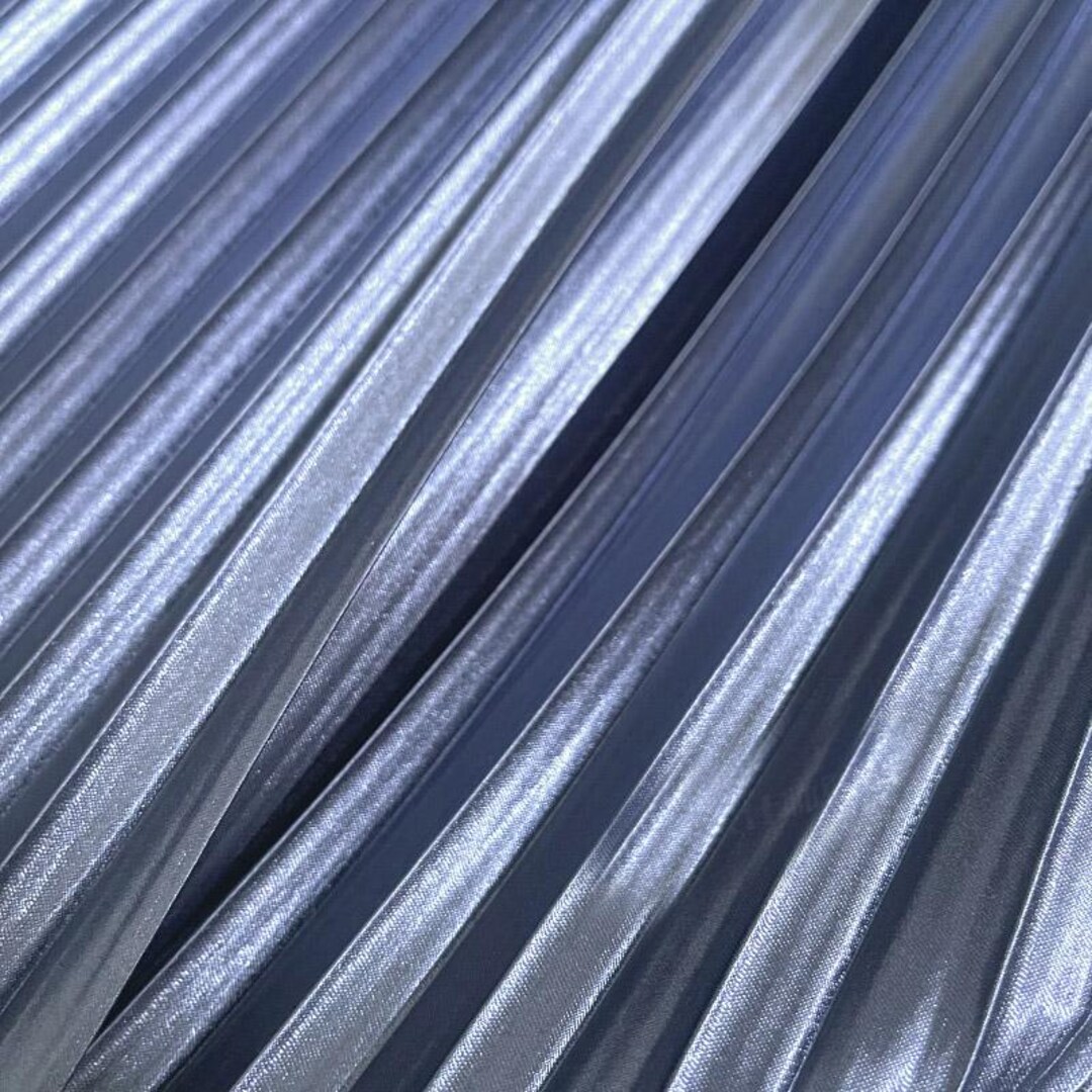 Glossy Blue Pleat Ruffle Satin Fabric DIY Stage Costume Performance ...