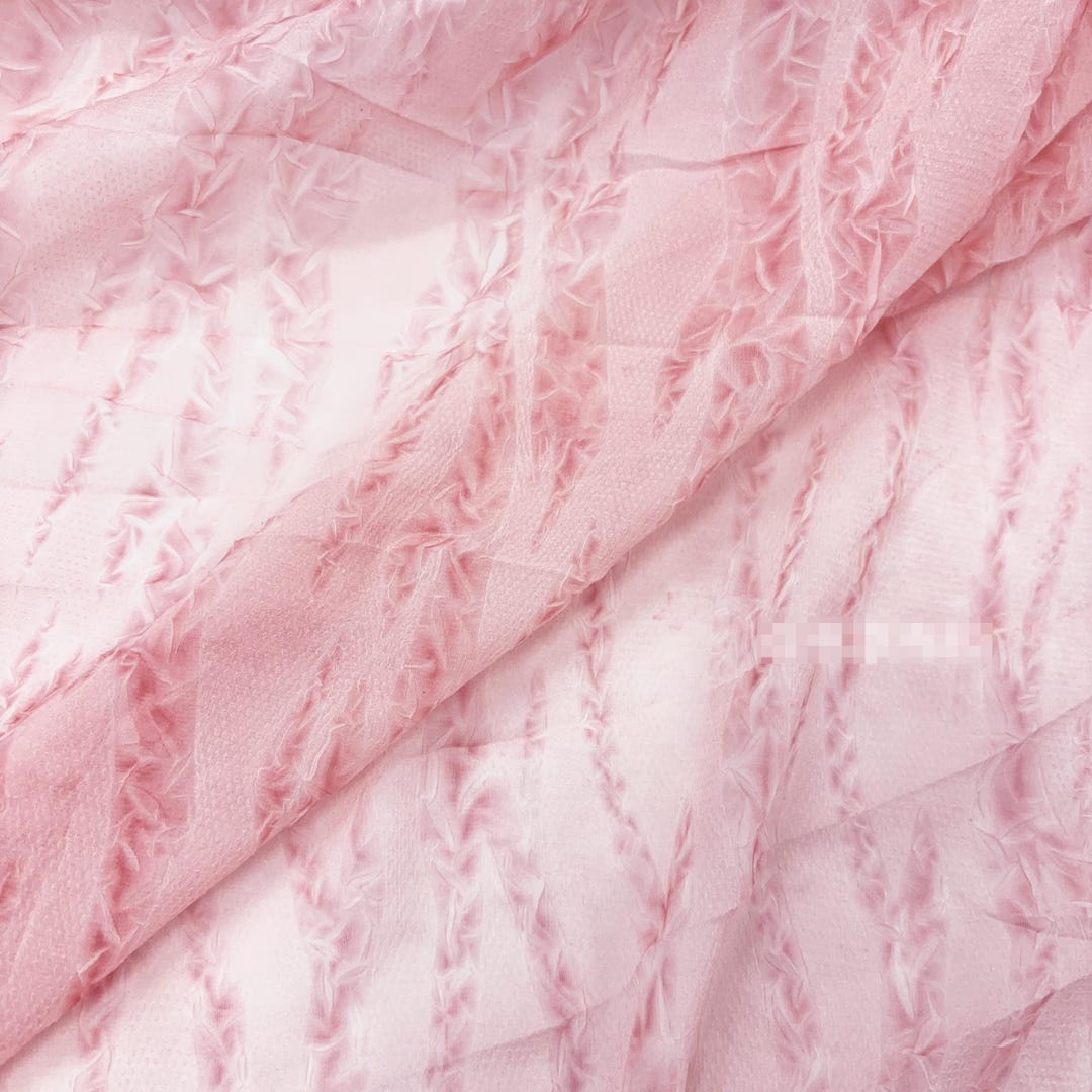 1.45 Meters Wide Thin Semi Transparent Light Pink Wavy Vertical ...