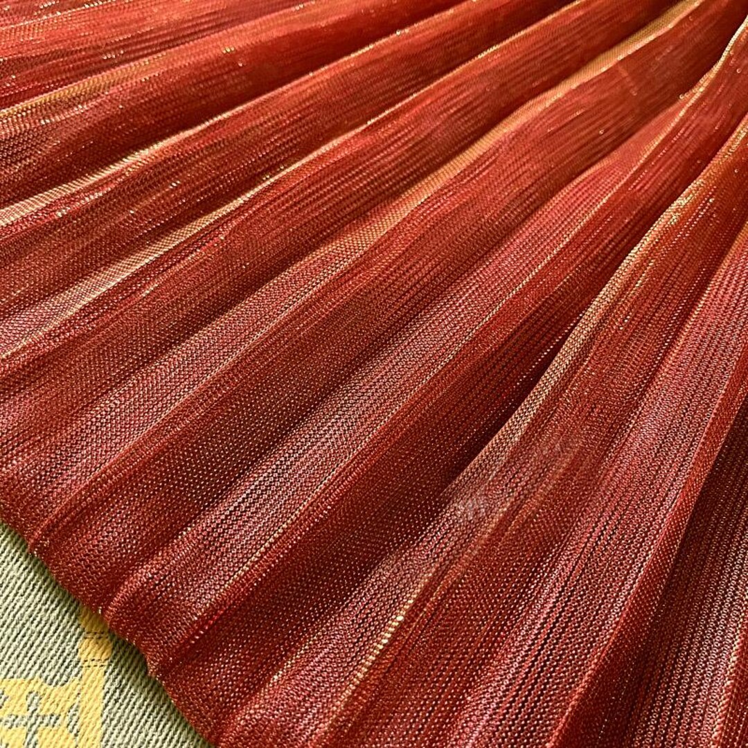 1.5 Meters Wide Shinny Red Gradient Starry Pleated Fabric Organ ...