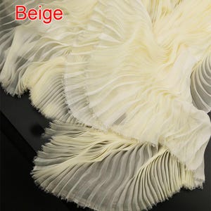 1.45 Meters Wide Chiffon Organ Ruffle Fabric Pleat Wrinkle Graceful ...