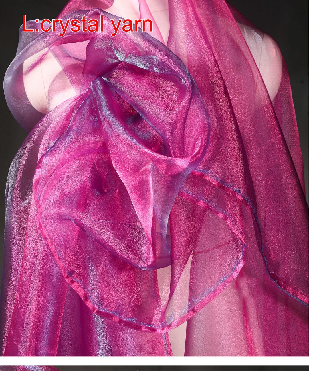 1X1.5 Meters Wide Multicolor Liquid Gloss Yarn High Gloss Organza Mesh ...