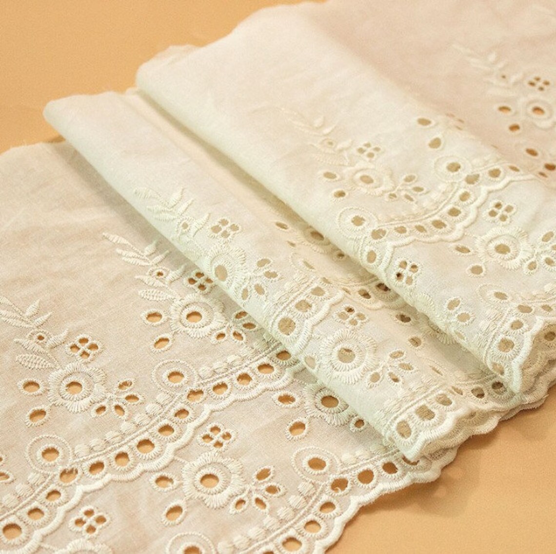 5 Yard 21cm 8.26 Wide Beige Cotton Fabric Embroidery | Etsy