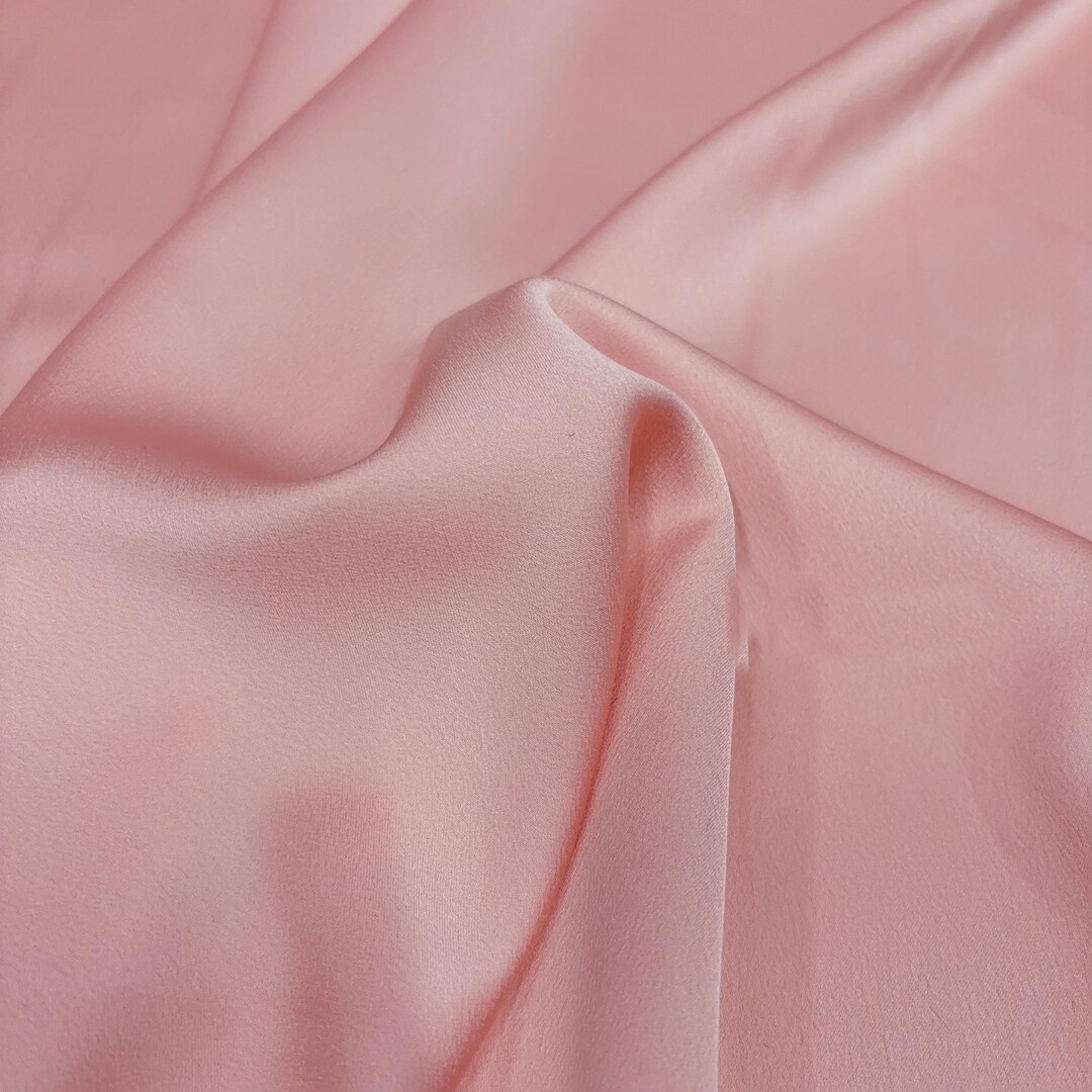Rose Pink Solid Color Imitation Acetic Acid Satin Fabric Handmade ...