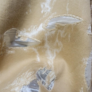1.4 Meters Wide Khaki Cotton Blended Slightly Transparent Tattered Yarn ...