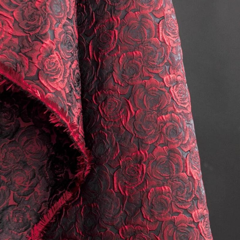 Red Rose Fabric - Etsy