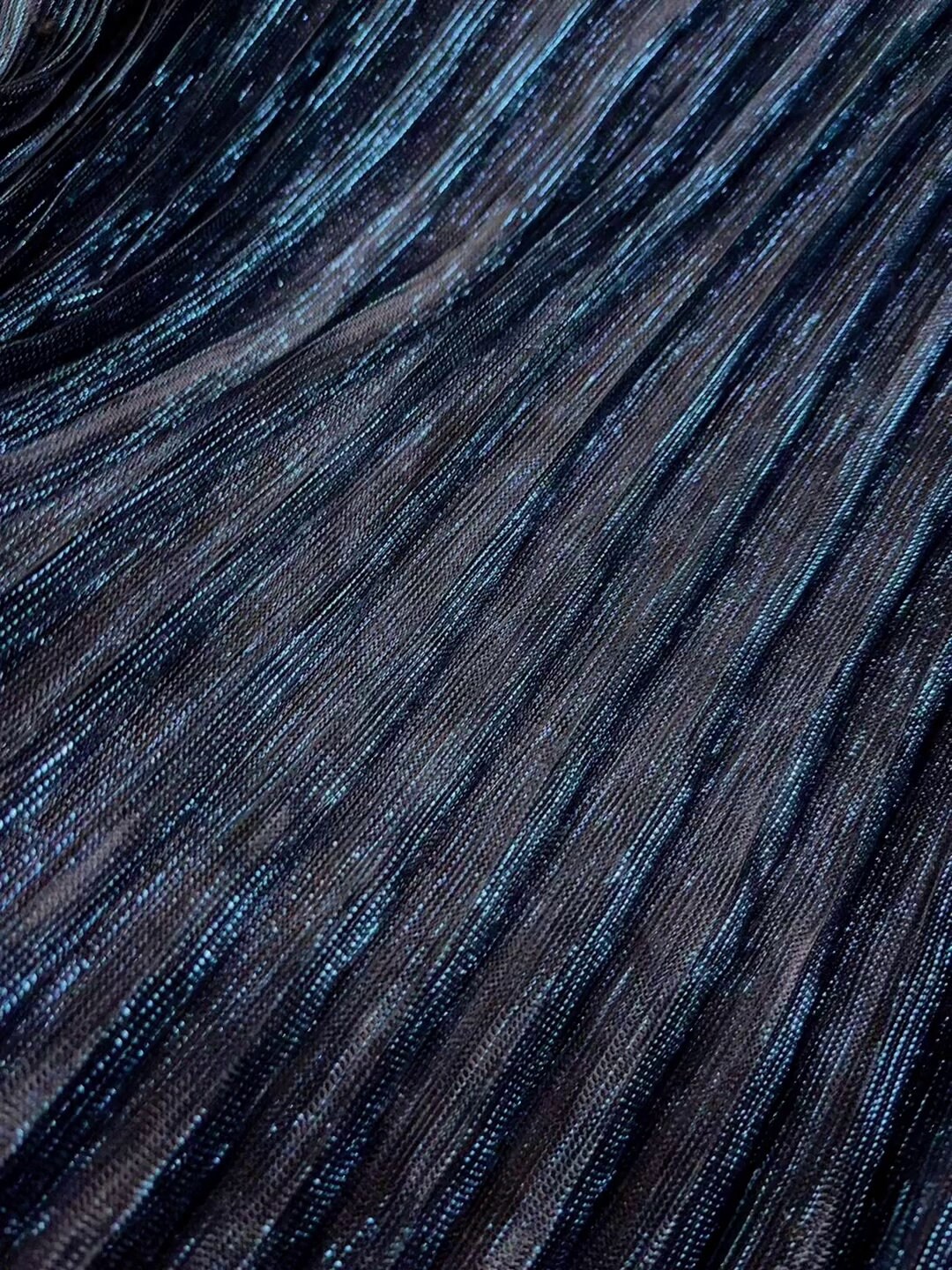 Peacock Blue Laser Summer Organ Large Pleated Mesh Fabric Perspective ...