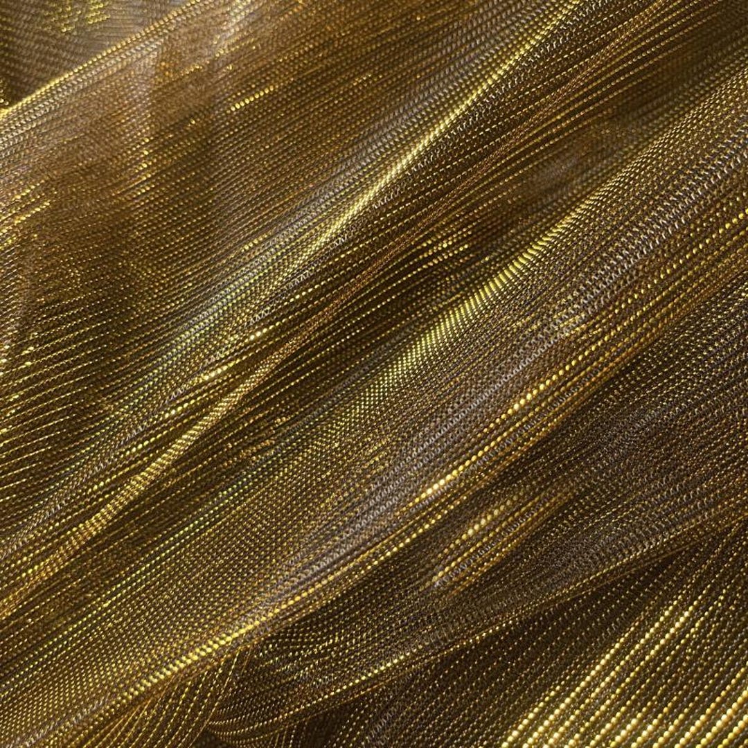 Sparkling Gold Gradient Texture Laser Mesh Gauze Fabric Handmade Dance ...