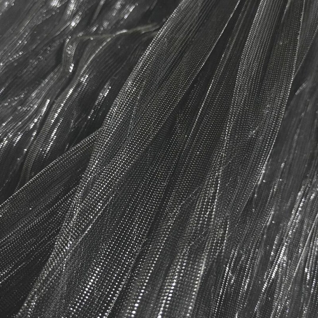 1.5 Meters Wide Shinny Black Gradient Texture Laser Wrinkle Fabric Mesh ...